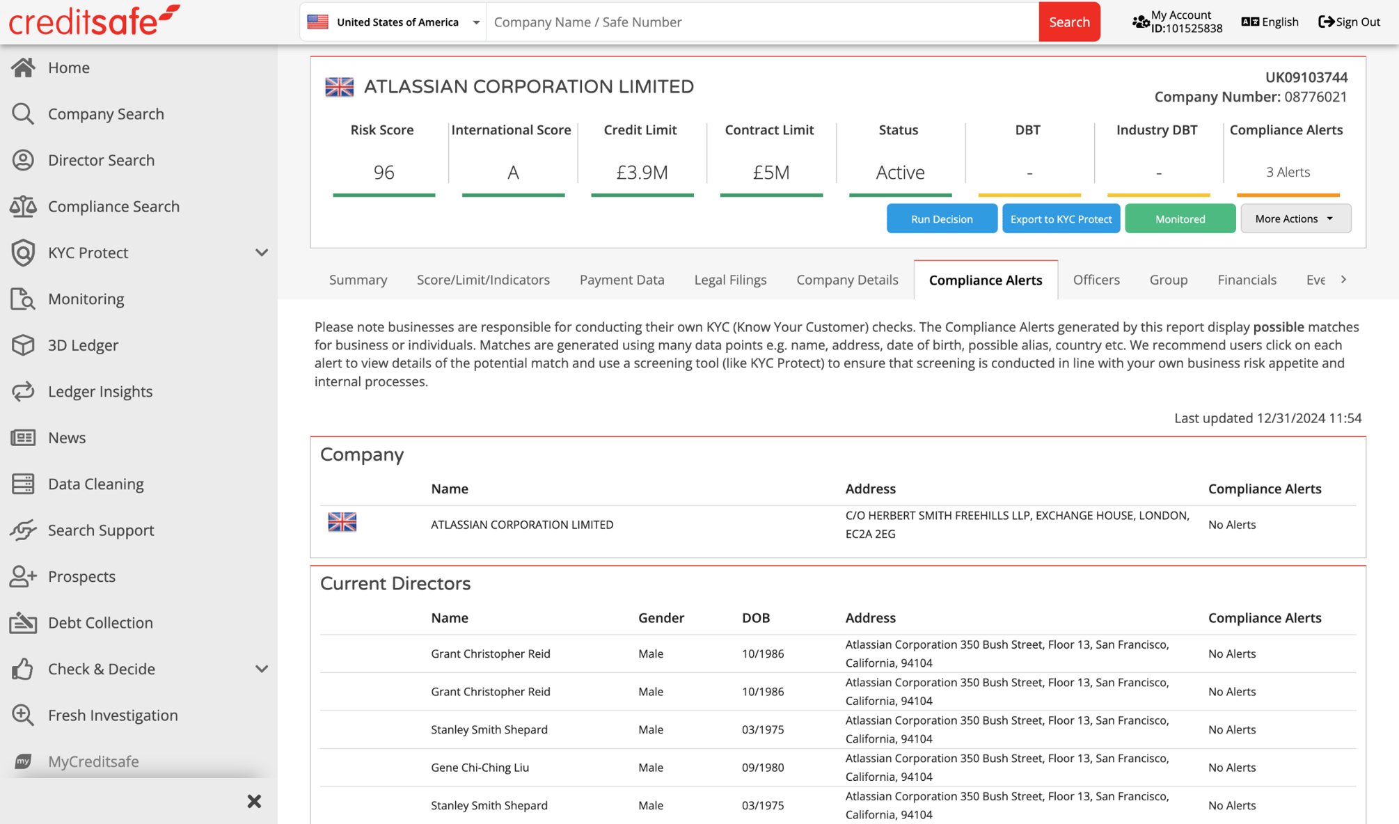 Market IQ Screen | Creditsafe Protect