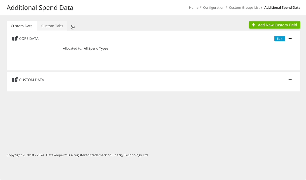Spend Module Configuration Guide