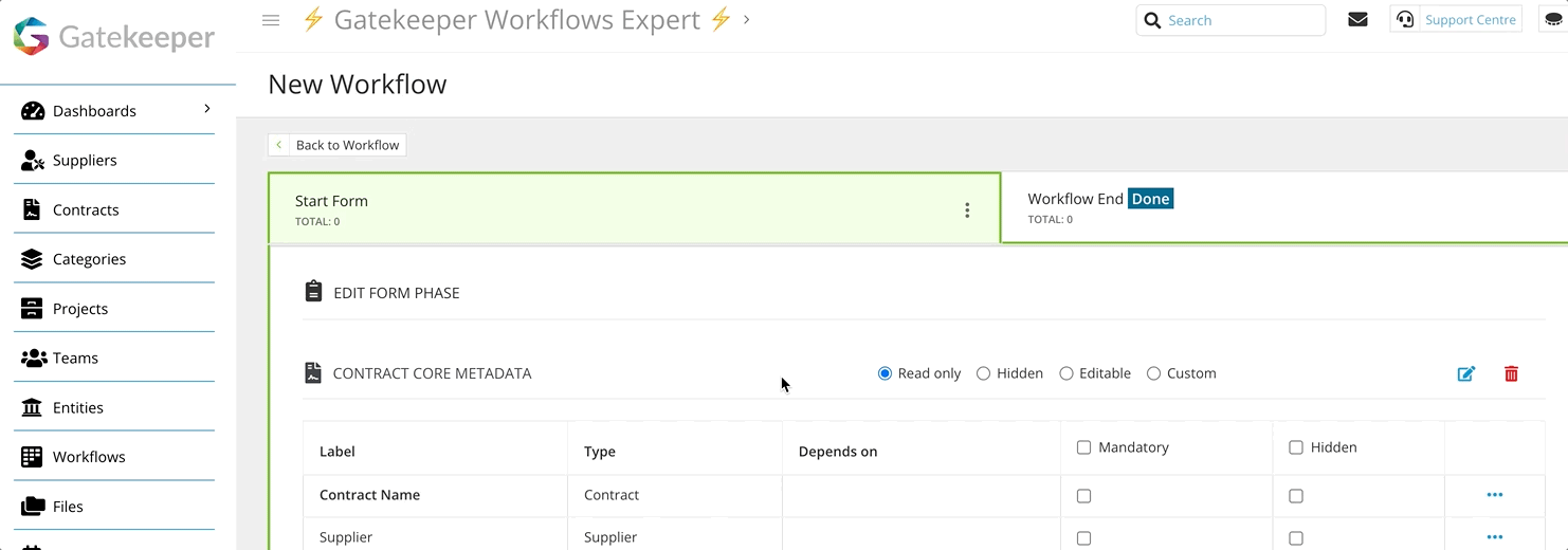 Set up a Workflow Form