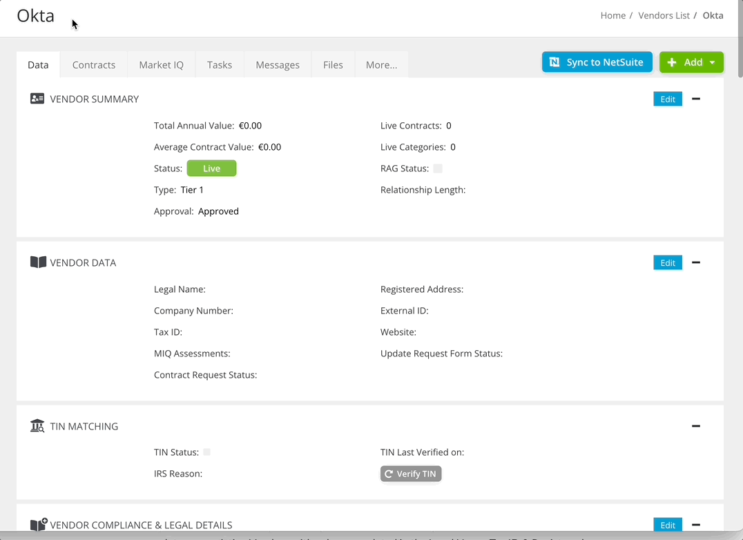 Tax ID Number Matching