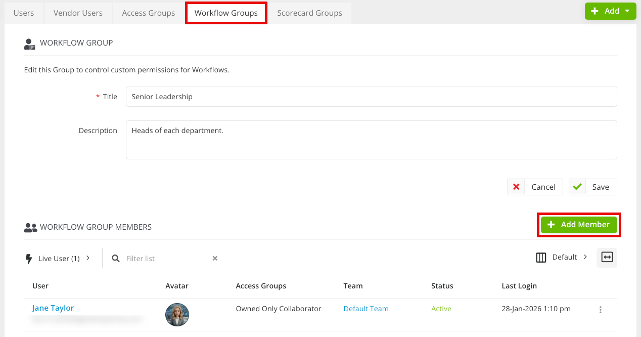 Manage Workflow Groups
