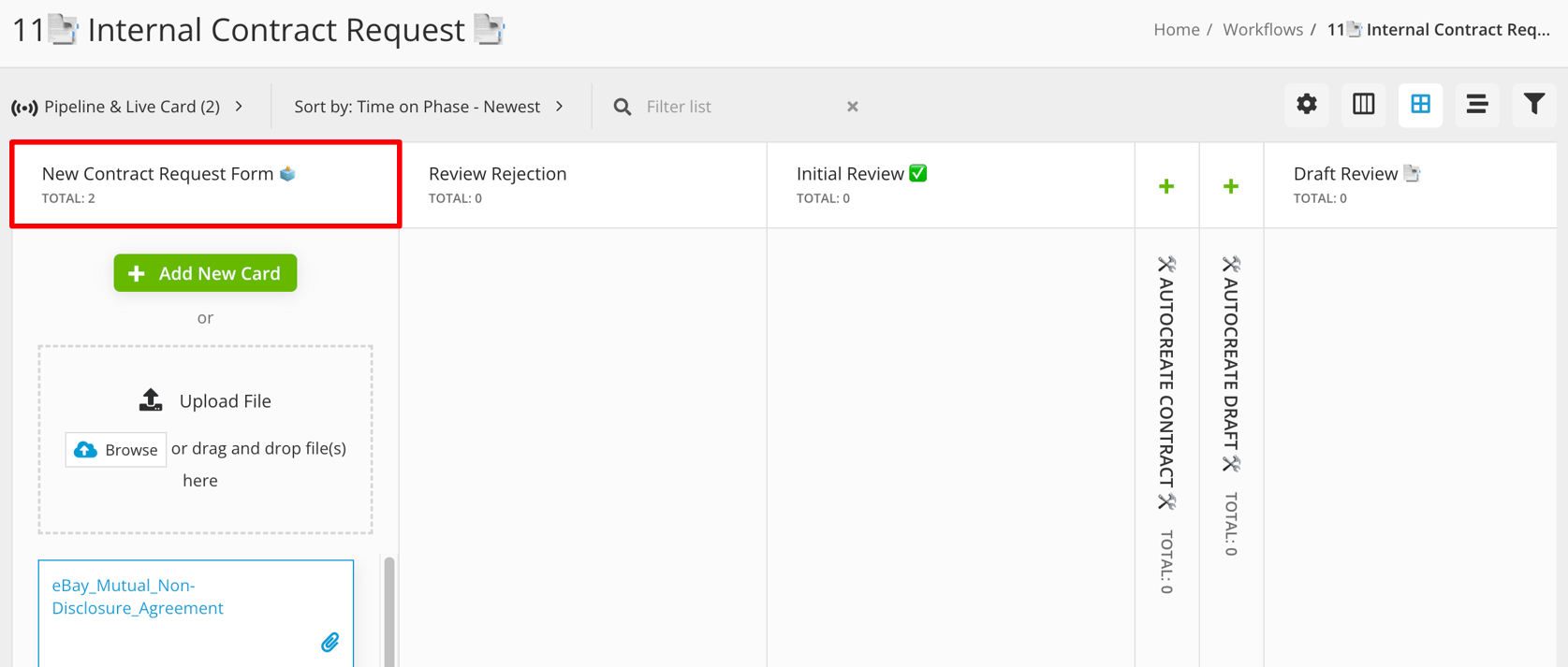 LuminIQ - Create Workflow Cards with Lumin Intake