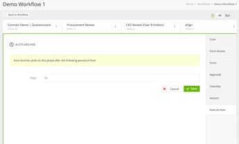 Archiving a Workflow Card