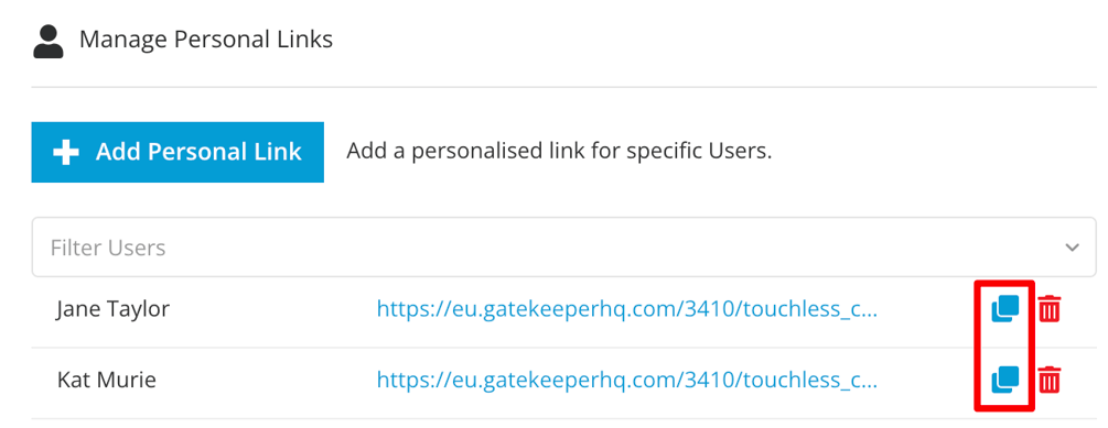 Personalised Touchless Contracts™ Links