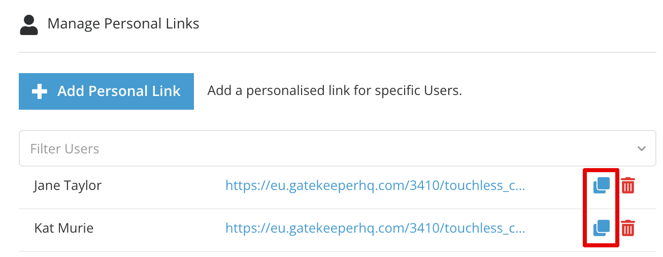 Personalised Touchless Contracts™ Links