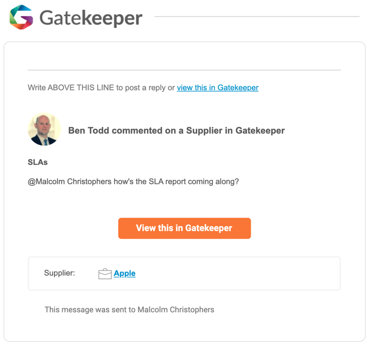 Send Messages in Gatekeeper