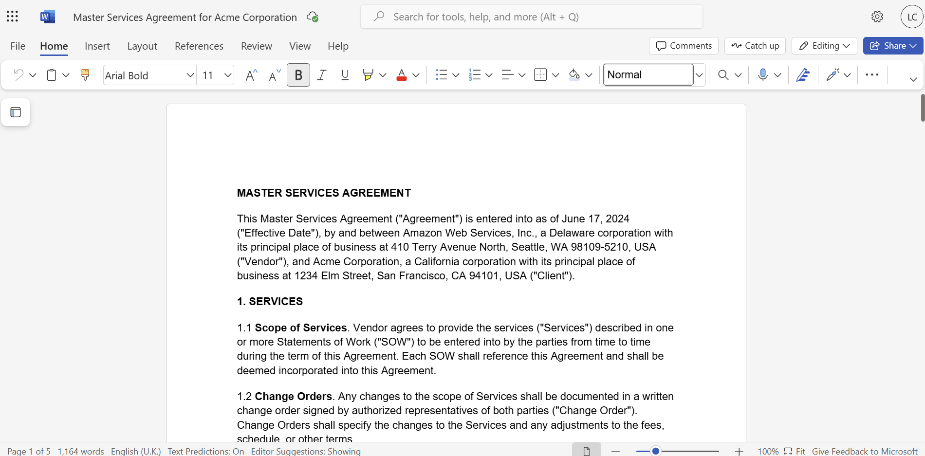 Microsoft OneDrive Document Editing