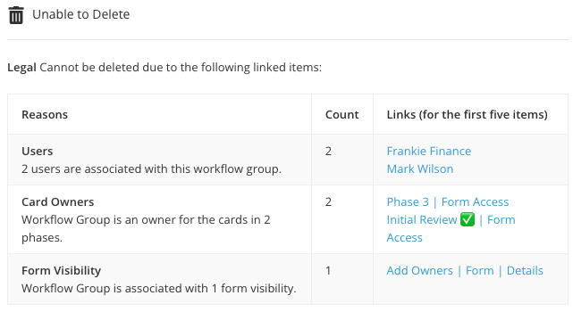 Manage Workflow Groups