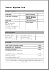 An Example Contract Approval Form (CAF)