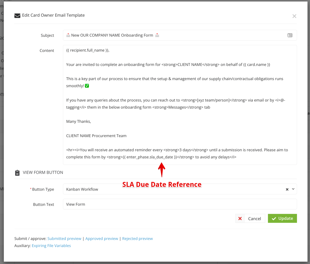 Configure Workflow SLA Timers