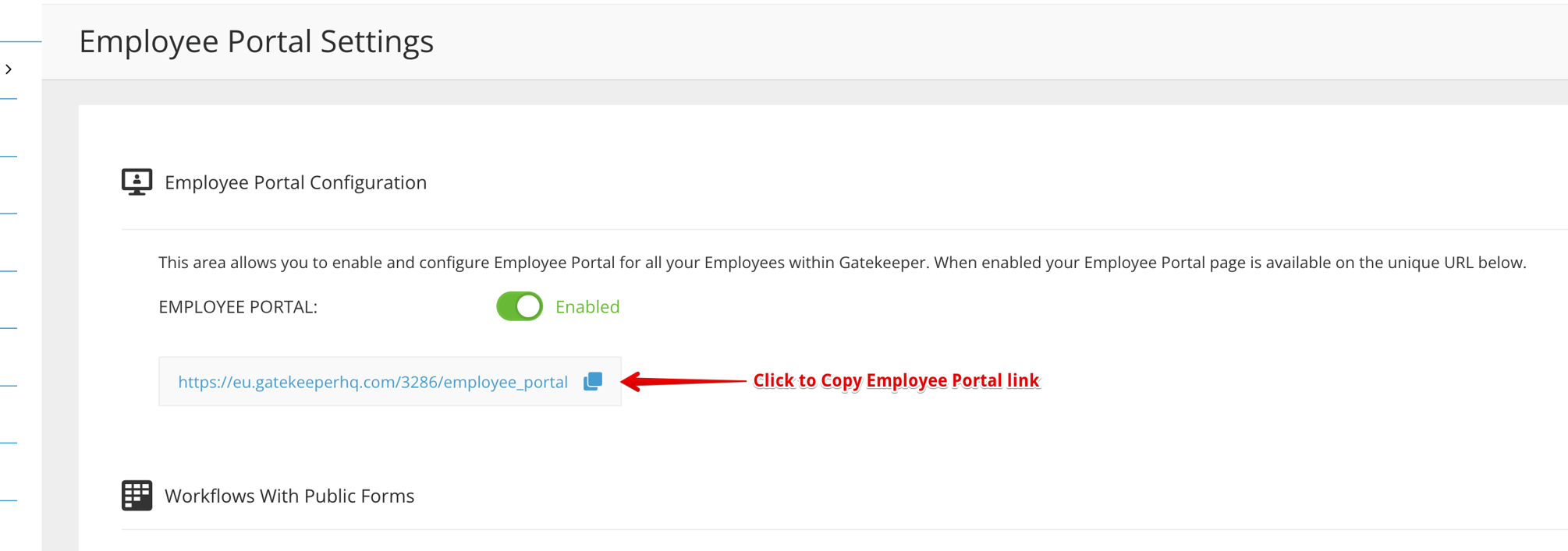 Configure the Employee Portal