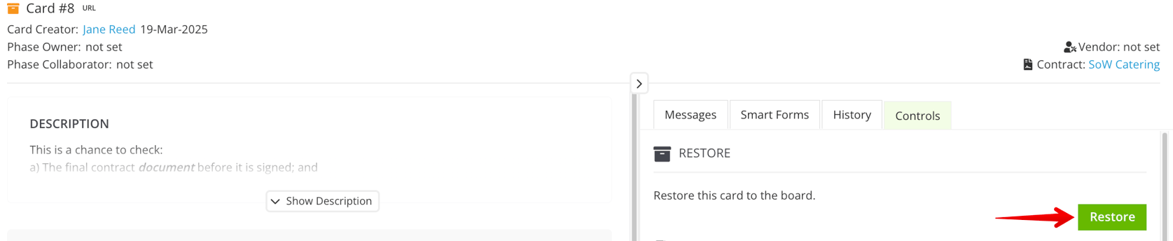 Archive a Workflow Card